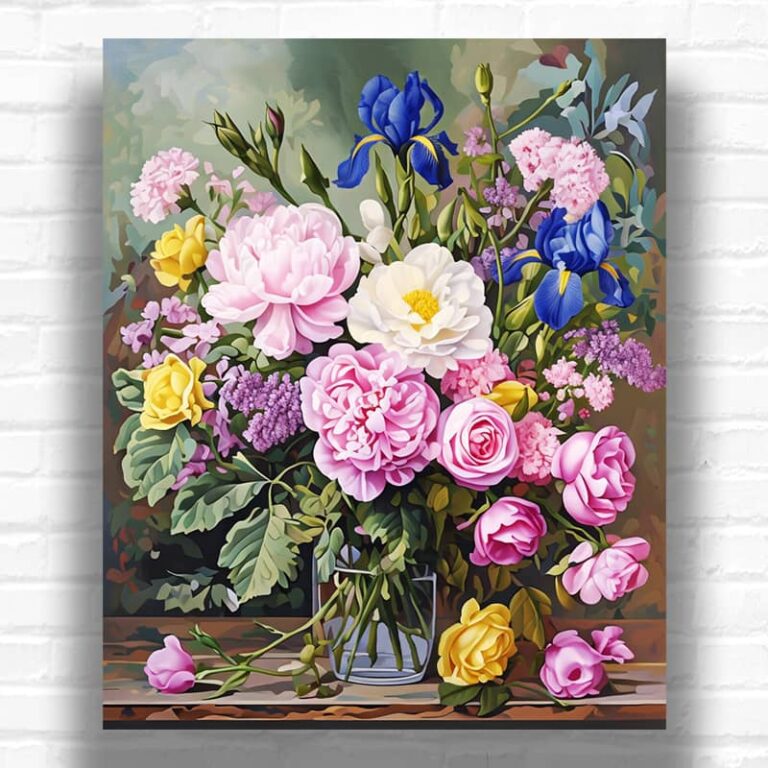 Paint By Numbers Flowers - DIY Value Picture