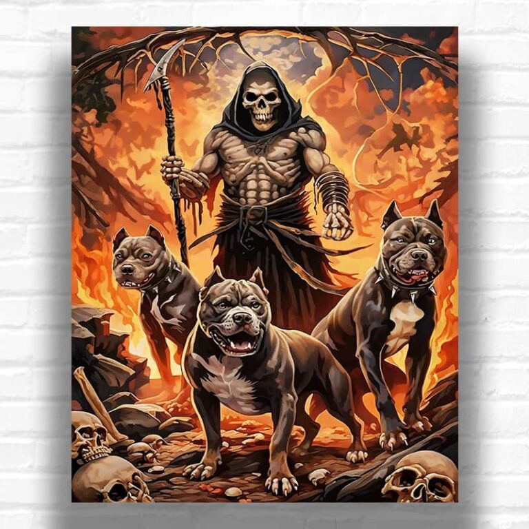 Grim Reaper with Pets - Paint by Numbers Kit